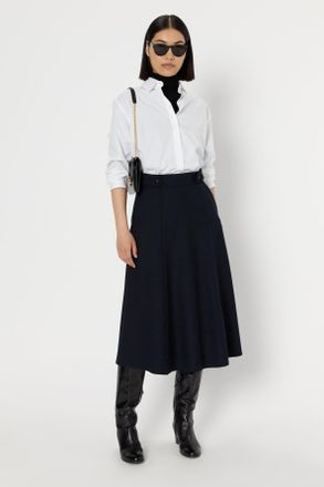 Gerard Darel Jupe midi &eacute;vas&eacute;e unie - BLANCHE - Marine