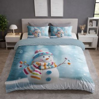 Generic Bettw&auml;sche 220 x 240 cm 3teilig Blau - Bettbezug 220 x 240 cm 2er Set mit Kissenbez&uuml;ge 80x80 cm Atmungsaktiv Leicht Anti-Pilling bettw&auml;sche mit Rei&szlig;ve