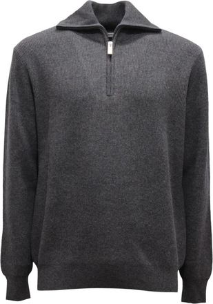 Paolo Pecora Homme, Pulls, Gris, Taille: S Lupetto Mezza Zip