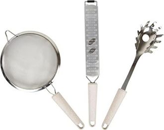 Birambeau E900914 Pasta-Set italienischer Koch K&uuml;chenutensilien aus Reisfaser, Edelstahl