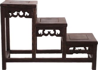 NUOBESTY ELAYARD Mehrst&ouml;ckiges Holzregal aus Robustem Hartholz mit Nat&uuml;rlicher Maserung Vielseitiger Holzst&auml;nder f&uuml;r Desktop B&uuml;ro und Wohnraum zur Stilvollen P