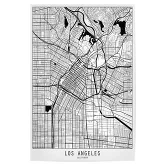 artboxONE Poster 30x20 cm St&auml;dte Los Angeles map minimal - Bild los Angeles Cartography Cities