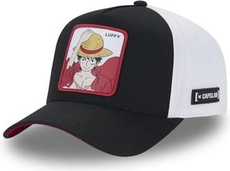 Capslab Casquette Homme One Piece, Casquette Baseball Luffy, Originale Manga Anime, Noir/Blanc/Rouge TU