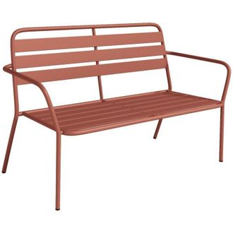 Vente-Unique Banc de jardin en m&eacute;tal - Terracotta - MIRMANDE de MYLIA