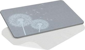 WENKO Badematte Mod. Astera, aus nat&uuml;rlichem Diatomit, rutschfest, wasserabsorbierend und schnelltrocknend, 60 x 1 x 39 cm, Grau