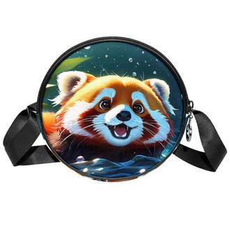 Generic Sac &agrave; bandouli&egrave;re rond rond pour femme, petit sac &agrave; bandouli&egrave;re sous-marin avec fermeture &eacute;clair et bretelles r&eacute;glables