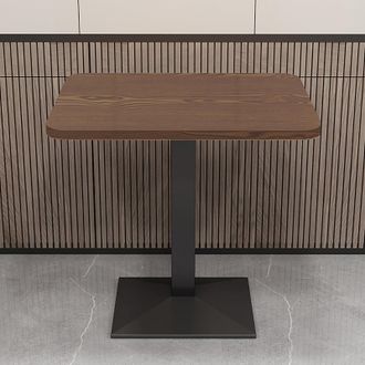 Generic Stehtisch, quadratischer Esstisch mit schwarzem Metallgestell, industrielle Bartischplatte aus Holz, hohe Stehtische, K&uuml;chentische in Tresenh&ouml;he f&uuml;r R