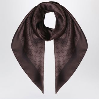 Gucci Bedrucktes Seidentwill-Tuch mit GG-Muster
