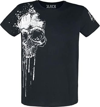 Black Premium by EMP Homme T-Shirt Noir avec imprimé tête de Mort 4XL