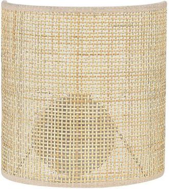 Beliani Wandleuchte Naturfarben Rattan 22 cm Halbrund Boho Modern für Wohnzimmer Schlafzimmer Flur