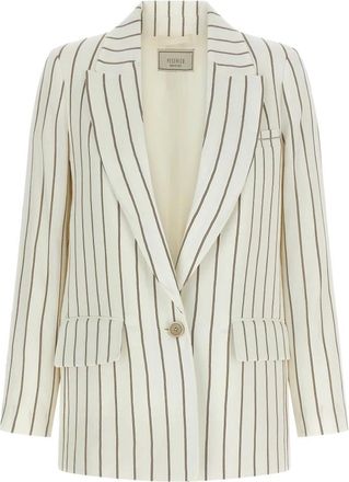 PESERICO Femme, Vestes, Blanc, Taille: 38 FR Blazer Crois&eacute;