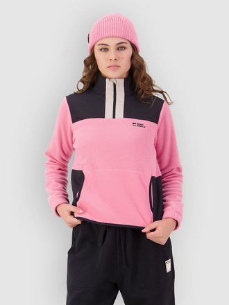 Mons Royale Pileup Wool 1/4 Half-Zip Pull Polaire rose