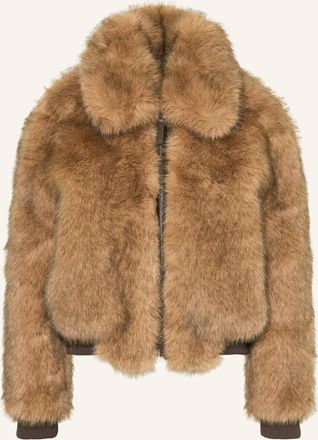 Worst Behavior Wrstbhvr Kunstfell-Jacke Gelija braun