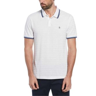 Original Penguin Poloshirt f&uuml;r Herren, Mit kontrastfarbenen Streifen, Regul&auml;r (Wei&szlig;)