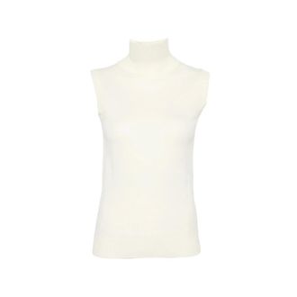 Sportmax Vertigo &Auml;rmelloser Rollkragenpullover - - Knitwear - Damen - Beige - M