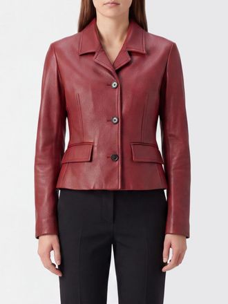 Ferragamo Schmal geschnittene einreihige Lammlederjacke mit Revers