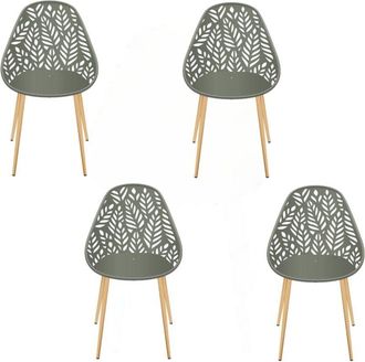 The Home Deco Factory Lot de 4 chaises dext&eacute;rieur Calvi en polypropyl&egrave;ne
