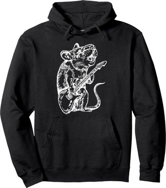 Seembo Maus spielt Gitarre Tier Gitarrist Lustiger Rockmusiker Pullover Hoodie