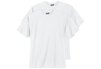 Adamo Rundhalsshirt 2er Pack T-Shirts wei&szlig; &Uuml;bergr&ouml;&szlig;e Adamo Fashion