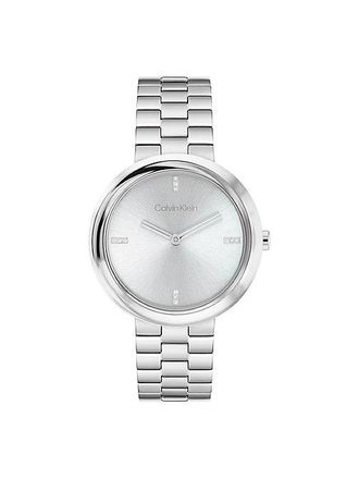 Calvin Klein Armbanduhr Mit Gedrehter L&uuml;nette - Silver - Damen - Einheitsgr&ouml;&szlig;e