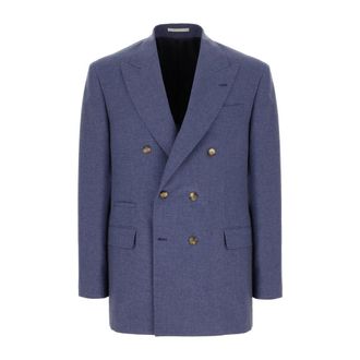 Brunello Cucinelli Zweireihiger Blazer - - Jackets - Herren - Blau - 2XL
