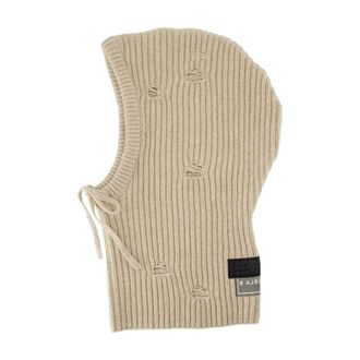 Maison Margiela Unisex S52tb0008-M13138-806m Ribbed Wool Beanie Beige