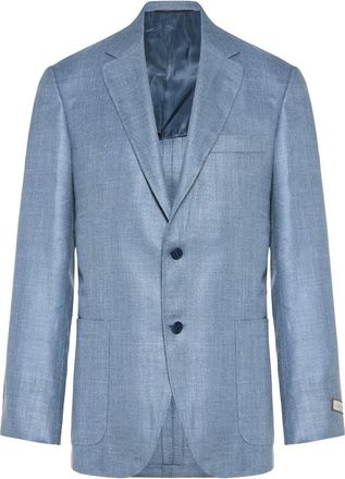 Canali Homme, Vestes, Bleu, Taille: XL Veste en laine, soie et lin