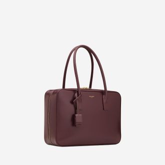 Saint Laurent Womens Sac De Jour Leather Trunk Bag Bordeaux Shoulder