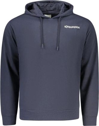 Superga Homme, Sweatshirts et sweats &agrave; capuche, Bleu, Taille: 2XL SweaT-shirt ras du cou en coton avec finitions c&ocirc;tel&eacute;es
