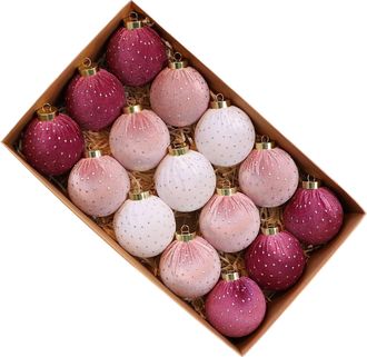 Generico Pl&uuml;schkugeln, 15 St&uuml;ck f&uuml;r Partys, samtig im rustikalen Stil, Weihnachtsset - f&uuml;r Bauernhof, Schlafzimmer, Bad, Flur, Schule, B&uuml;ro, Weihnachtsfeiern u