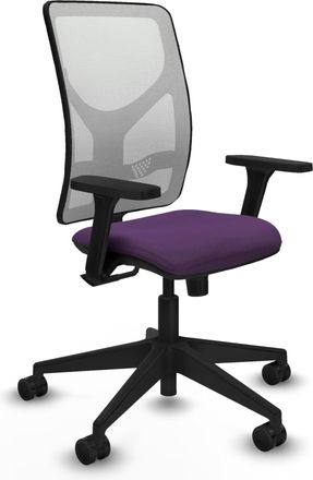 Piqueras y Crespo B&uuml;rostuhl, R&uuml;ckenlehne, Netzstoff, mit 3D-Armlehnen, h&ouml;henverstellbare Lendenwirbelst&uuml;tze, ausgestattet mit 3 Positionen und Schneideschaum, Wei&szlig;/Viol