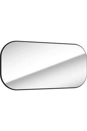 MID.YOU Mid.you Wandspiegel, Schwarz, Glas, Holzwerkstoff, oval, 100x50x2.1 cm, senkrecht und waagrecht montierbar, in verschiedenen Gr&ouml;&szlig;en erh&auml;ltlich, Spiege