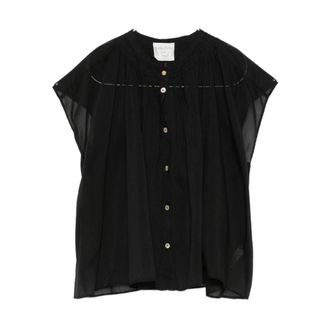 Forte_Forte Femme, Blouses et Chemises, Noir, Taille: 38 FR Chemise Voile