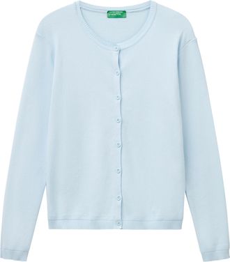 Benetton Damen Maglia Coreana M/L 1091d5558 Strickjacke, Hellblau 12j, XS