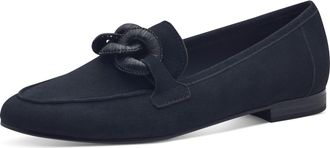 Marco Tozzi Damen Slipper aus Leder Elegant, Blau (Navy), 37 EU