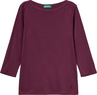 Benetton Damen Maglia M/L 3ga2e16a1 T-Shirt, violett, Medium