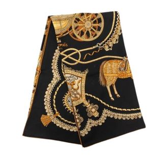 Herm&egrave;s Pre-owned Paperoles Scarf - Femme - Pre-owned - Noir - Taille: ONE Size