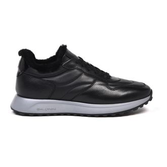 Baldinini Sneaker aus genarbtem und Nappaleder - - Shoes - Herren - Schwarzk - 43 EU