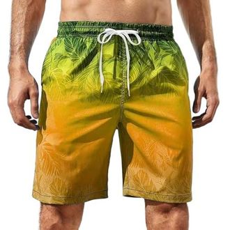 Generic HUIWDP Maillot de bain pour homme avec doublure en maille et poches lat&eacute;rales - S&eacute;chage rapide - L&eacute;ger - Cordon de serrage, jaune, 3XL