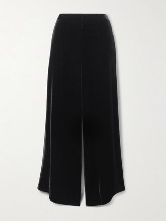The Row Pantalon Large En Velours Elezar - Noir