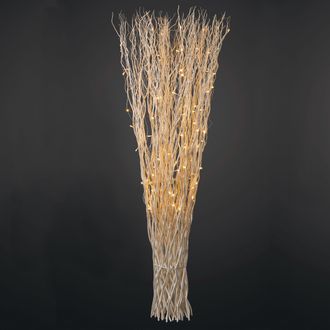 Hellum 576283 LED-Weidenzweigb&uuml;ndel, 758 LEDs, warmwei&szlig;, H 200 cm mit 3m Kabel transparent