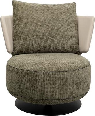 Kare Design Design Sessel Josh, Braun, 42 cm Sitzhöhe, Polstersessel, Relaxsessel, Samtoptik, 360 Grad Drehbar, Wohnzimmer, 88x80x80 cm (H/B/T)