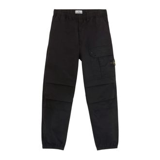 Stone Island Homme, Pantalons, Noir, Taille: W34 Pantalon de jogging cargo en twill de coton Supima