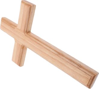 Garneck Wandkreuz Aus Holz Katholisches Kreuz Cross Anh&auml;nger Wand-kruzifix-dekor Dekoratives Kreuz Beige