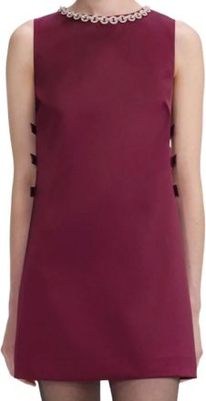 Self Portrait Femme, Robes, Rouge, Taille: 38 FR Robe Mini en Satin avec