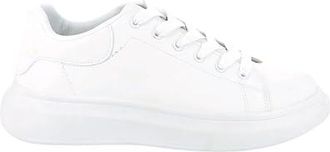 UOMO Design Sneakers Baskets Homme Sobres et Intemporelles avec Semelle Compensée (PU Blanc, 41)