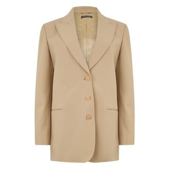 Alberta Ferretti Oversized Jacke mit Kn&ouml;pfen - - Jackets - Damen - Beige - S