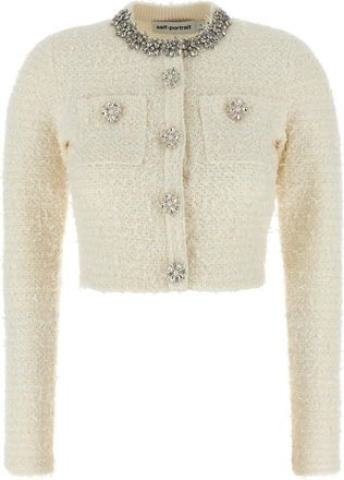 Self Portrait Damen, Strickwaren, Weiß, SGröße