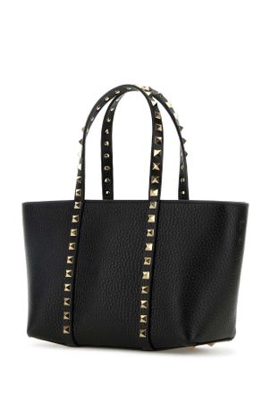 Valentino Garavani Womens Black Leather Medium Rockstud Handbag Nero Borse A Mano Bag