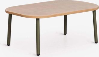 Sklum Table basse de jardin ovale 90x60 cm en acier Zunika SKLUM Vert Olive Intense